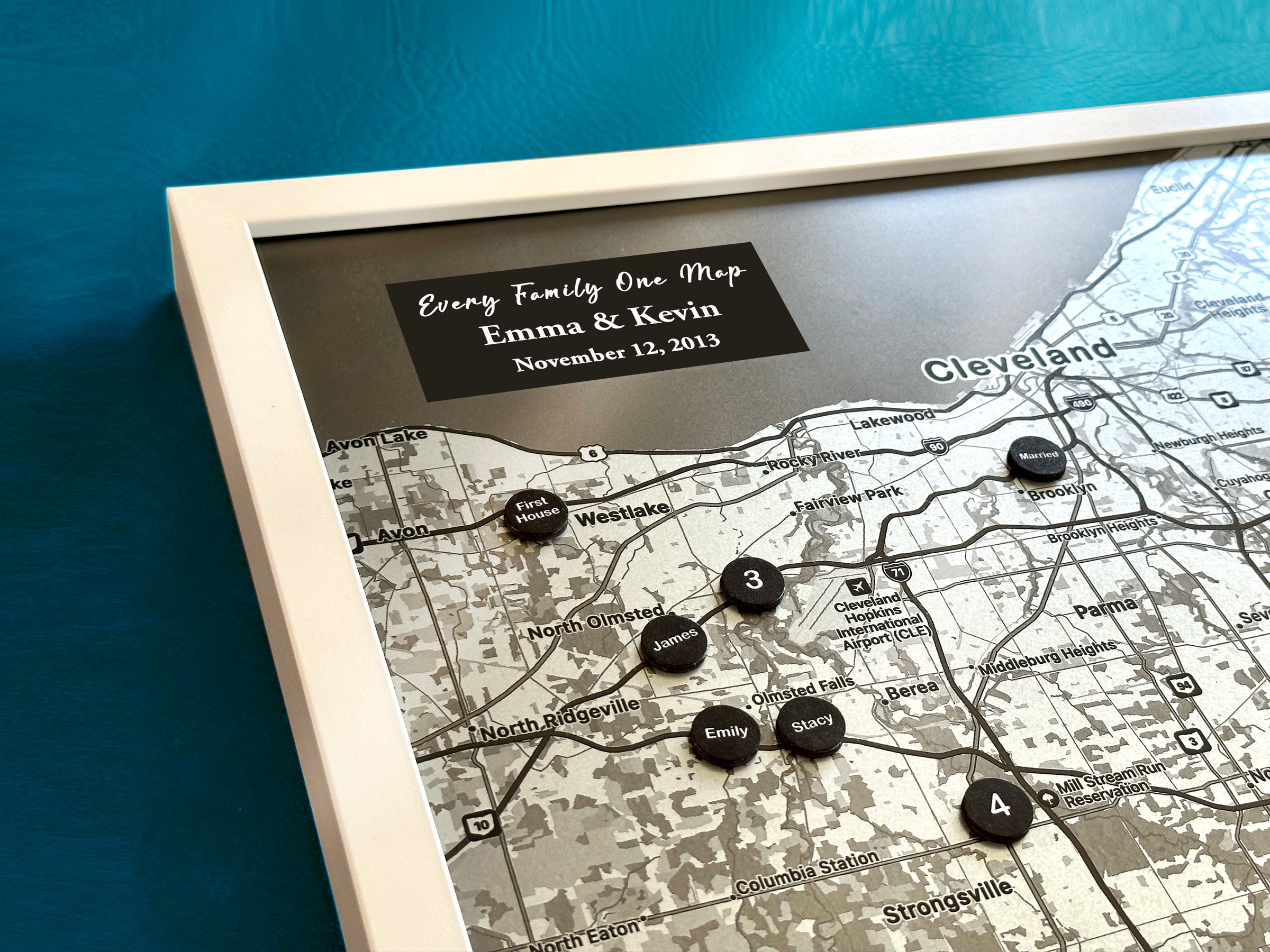 6th Anniversary - Iron Map with Custom Magnet Pins
